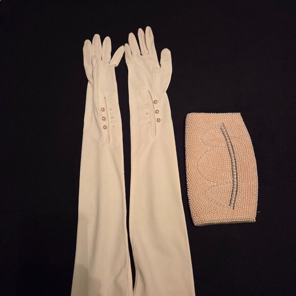 Accessories | White Nylon Opera Elbow Gloves Size Small And A Beautiful ...
